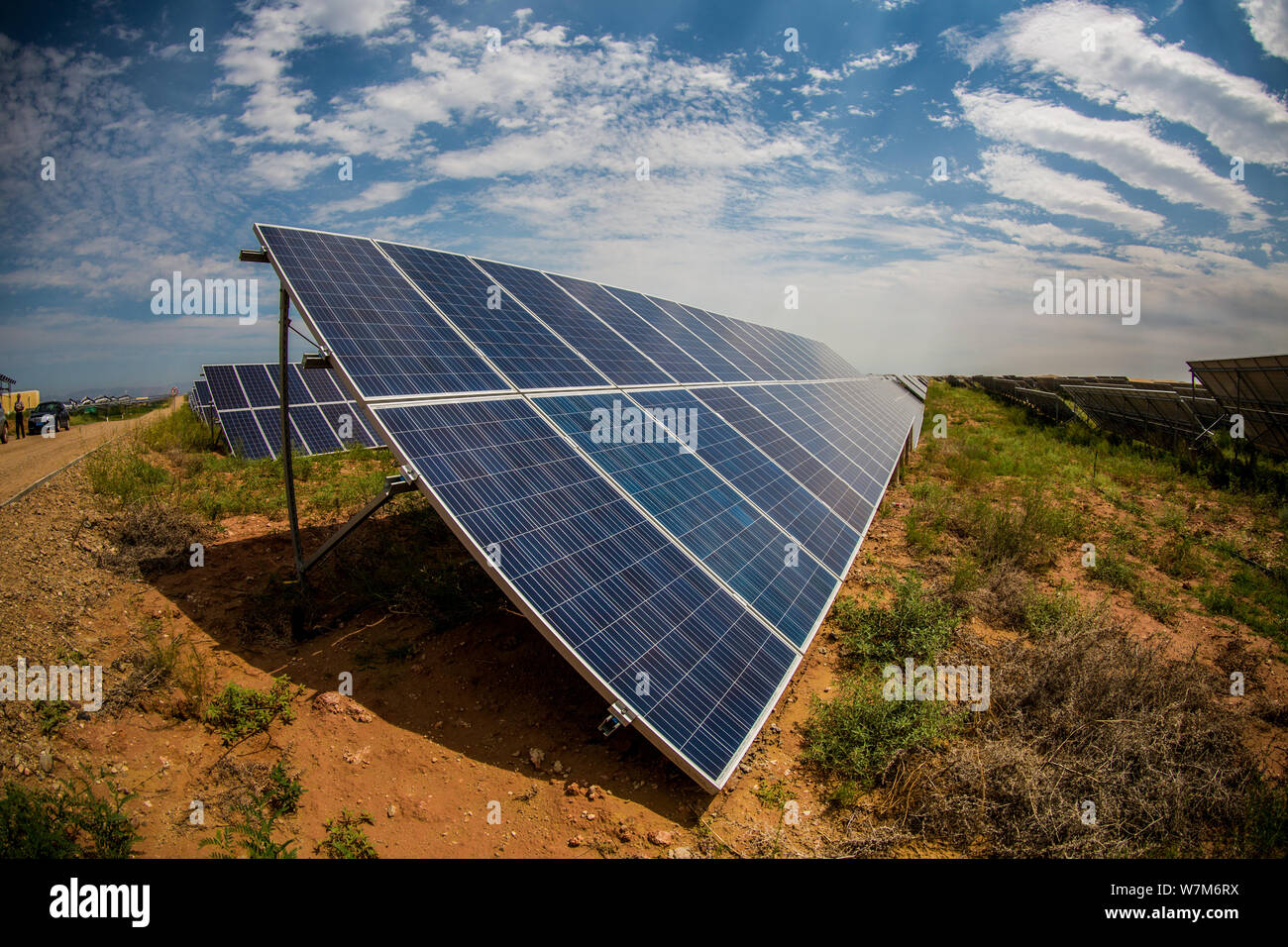 Solar panels are installed at a photovoltaic (PV) power plant of Elion ...