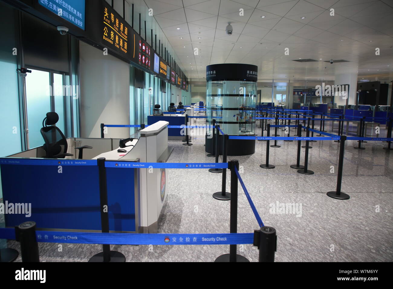 View of the Security Check desks at the newly-built T3 terminal of the ...