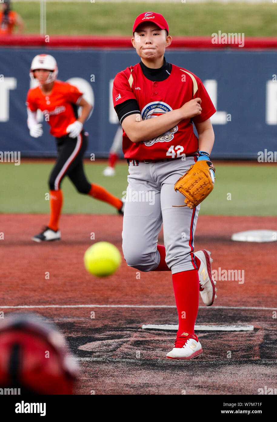 Rosemont, USA. 6th Aug, 2019. The Eagles' Chai Yinan competes during ...