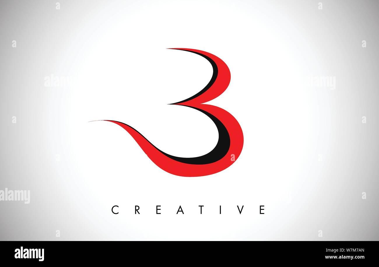 B red black Letter Modern Trendy Design Logo. Letter B Icon Logo with ...