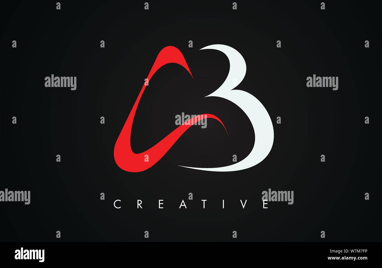 AB Red Black Swoosh Letter Modern Stroke Trendy Design Logo. Letter AB ...
