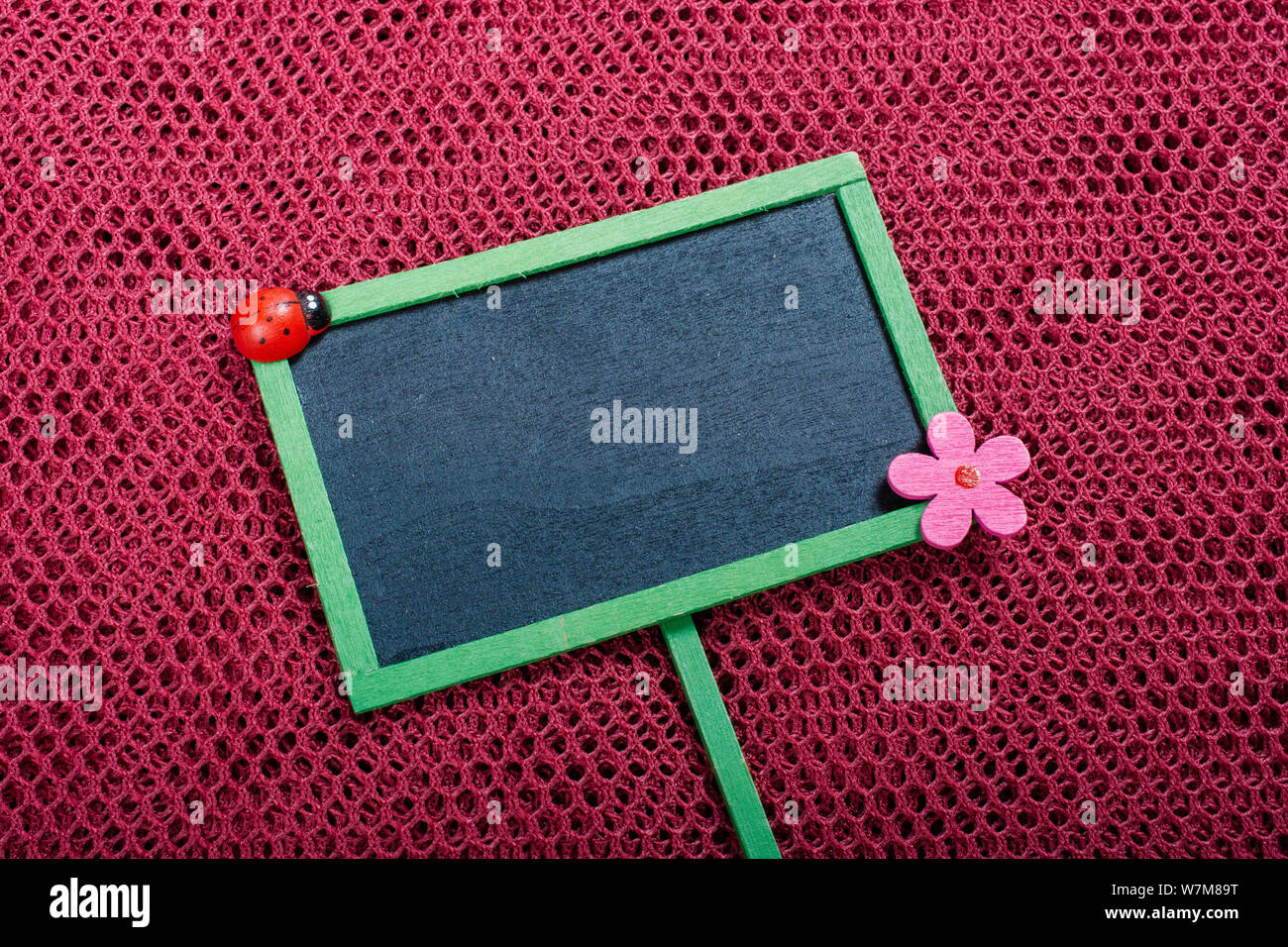Black Empty Sign Board with string for hanging on wall Stock Photo - Alamy