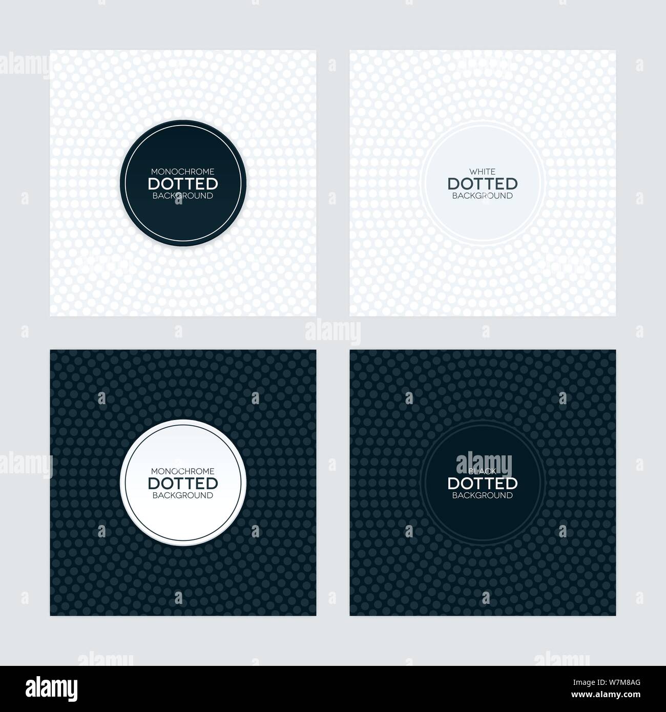 Black and white backgrounds with circular dotted textures and round ...