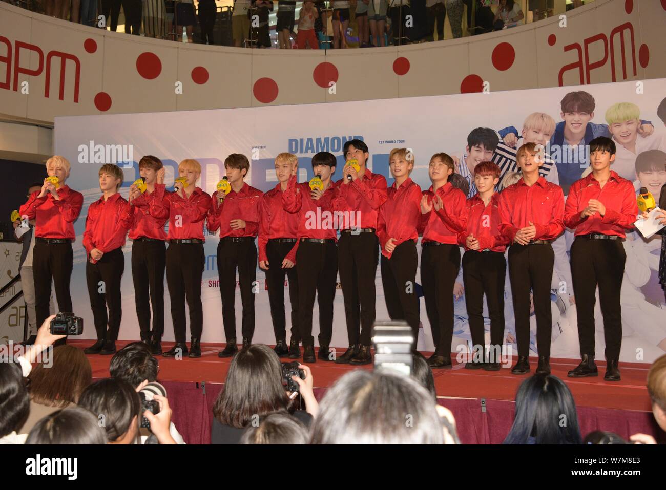 Members of South Korean boy group Seventeen, also stylized as SVT ...