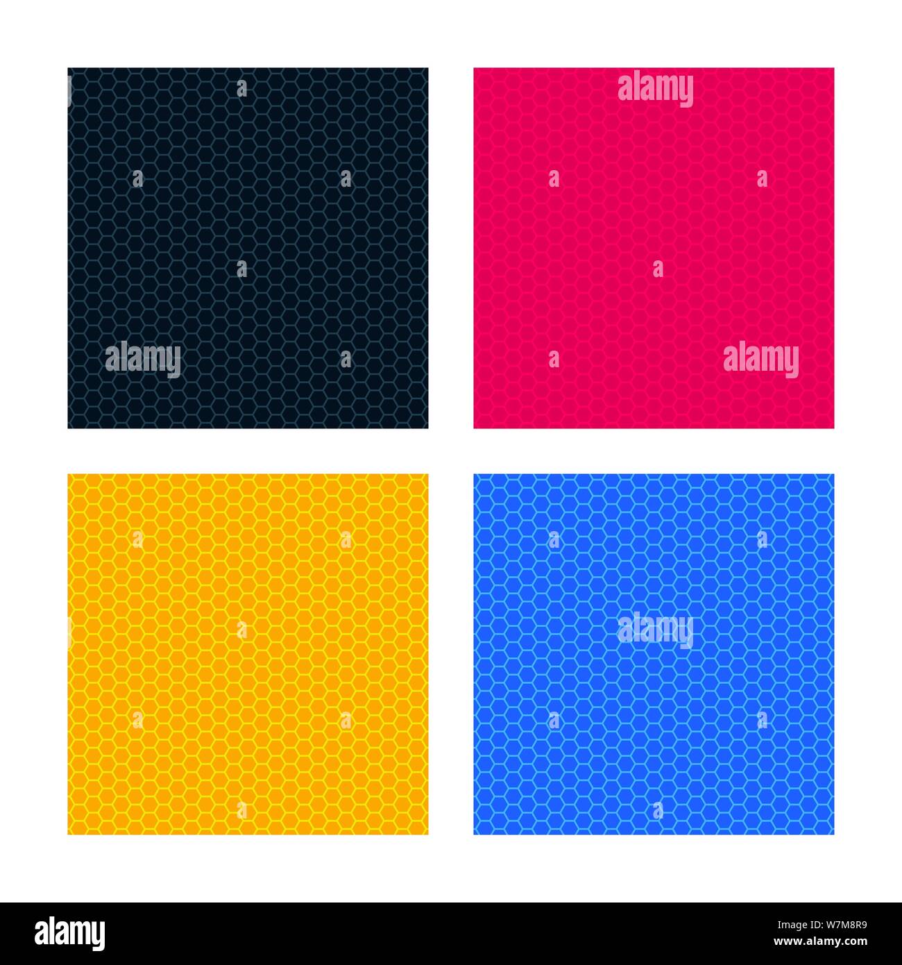 Colorful backgrounds with honeycomb textures. Abstract background set ...