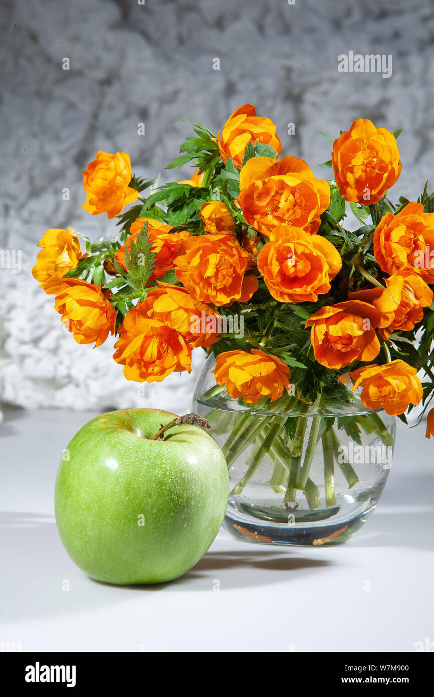 Bouquet with flowers on a studio background Stock Photo - Alamy