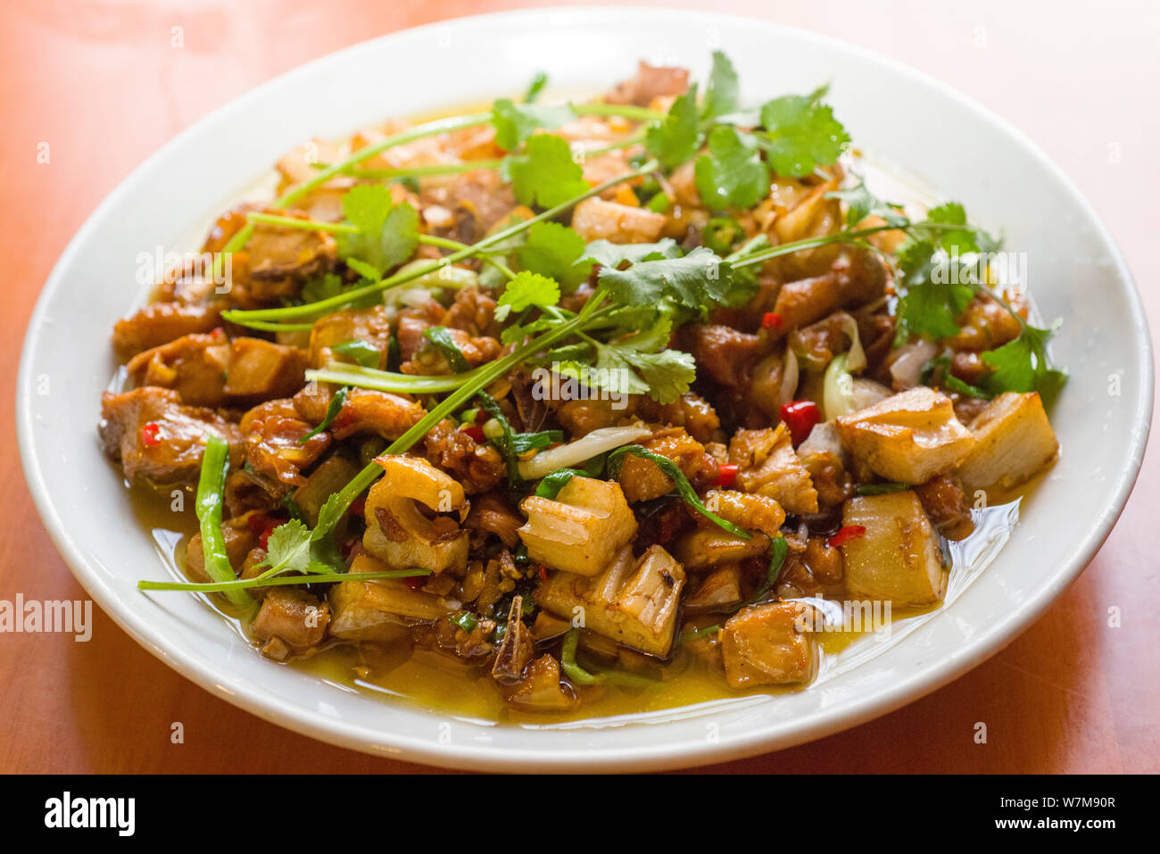 --FILE--View of a dish of Braised Chicken Rice at a cafeteria in ...