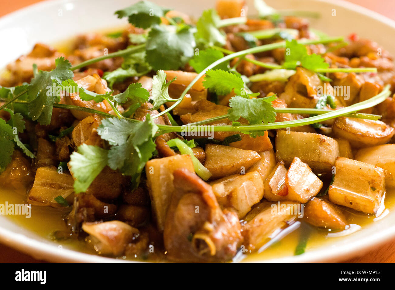 --FILE--View of a dish of Braised Chicken Rice at a cafeteria in ...