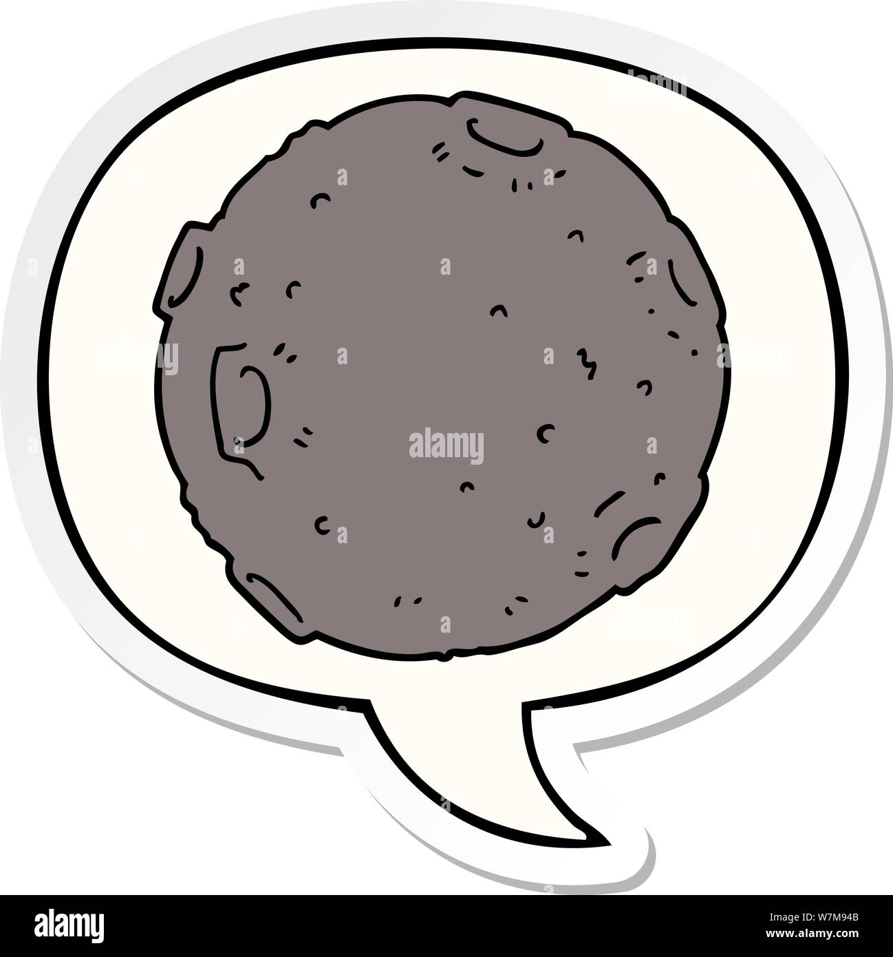 cartoon moon with speech bubble sticker Stock Vector Image & Art - Alamy