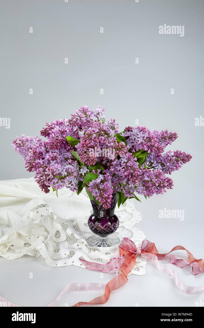 Bouquet with flowers on a studio background Stock Photo - Alamy