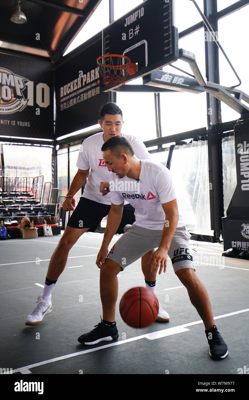 American mixed martial artist Max Holloway, right, the UFC ...