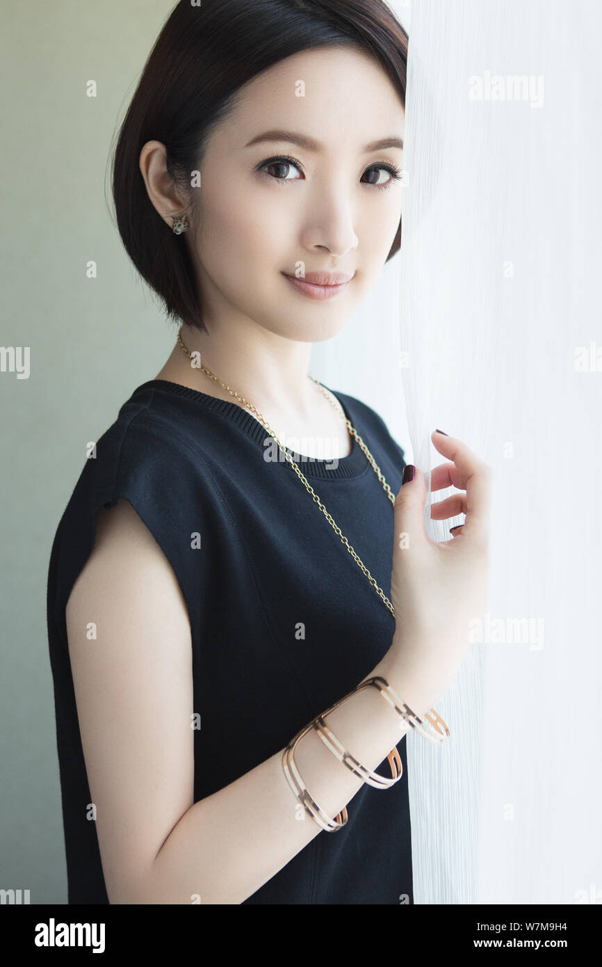 Taiwanese actress Ariel Lin poses for portrait photos during an ...