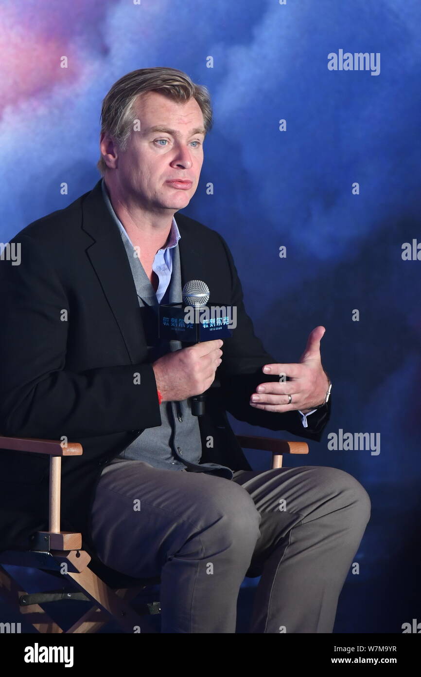 British film director Christopher Nolan attends a press conference for ...