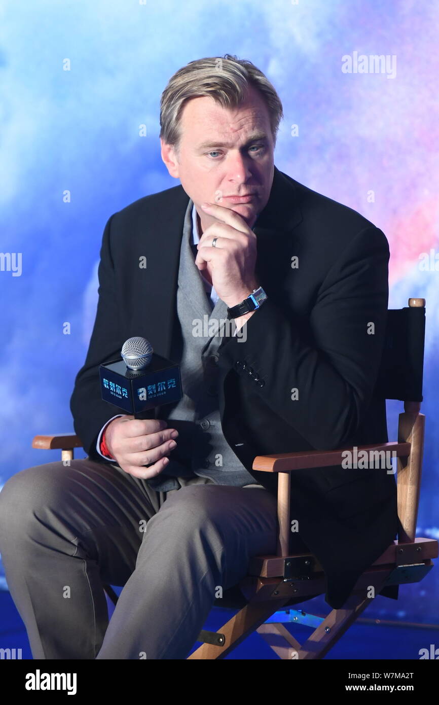 British film director Christopher Nolan attends a press conference for ...
