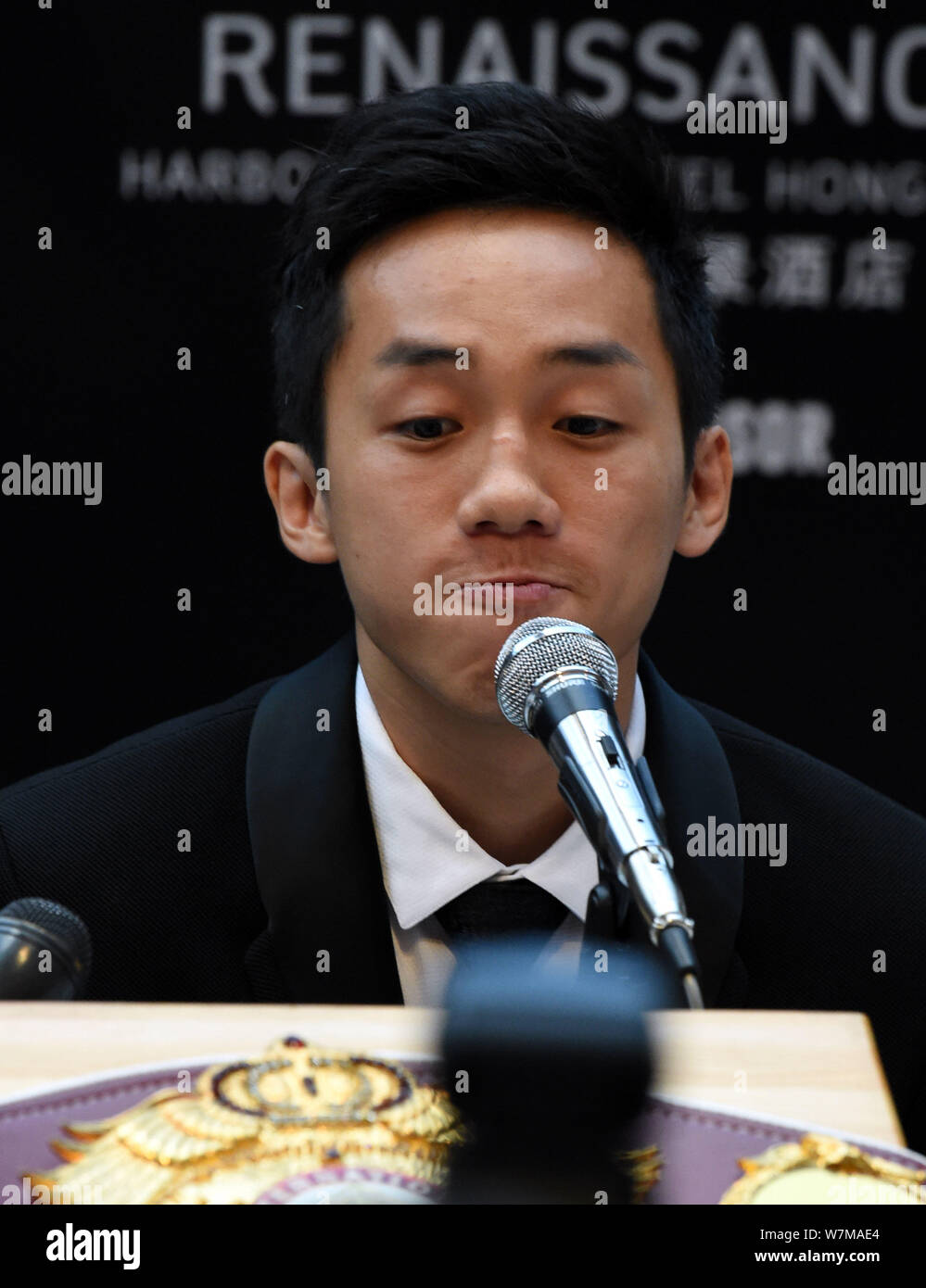 Hong Kong boxing star Rex Tso Sing-yu attends a press conference for ...