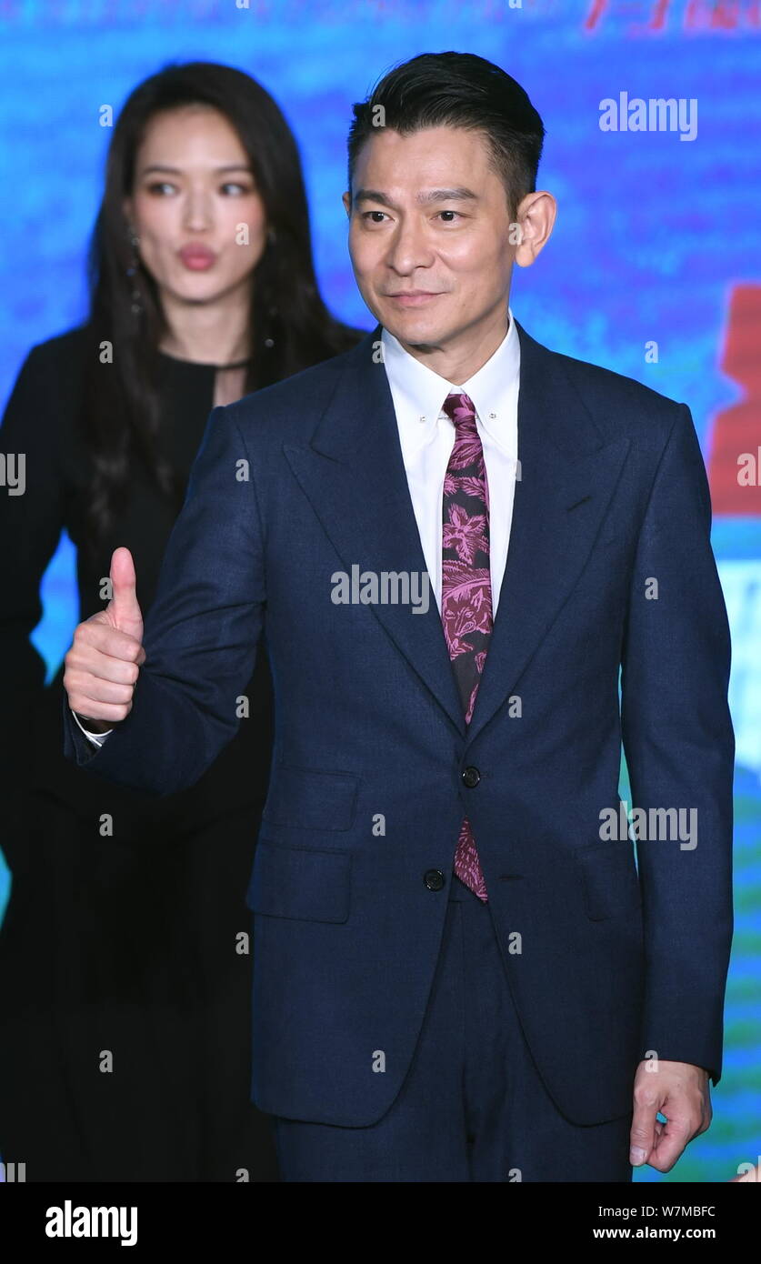 Hong Kong singer and actor Andy Lau, front, and Taiwanese actress Shu ...