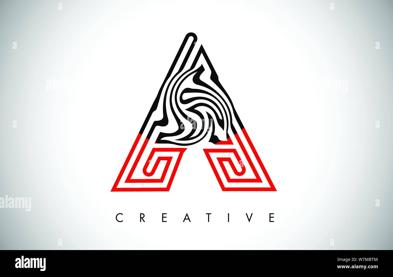 A Letter Red and Black Design Logo. Letter A Icon Logo with Monogram ...
