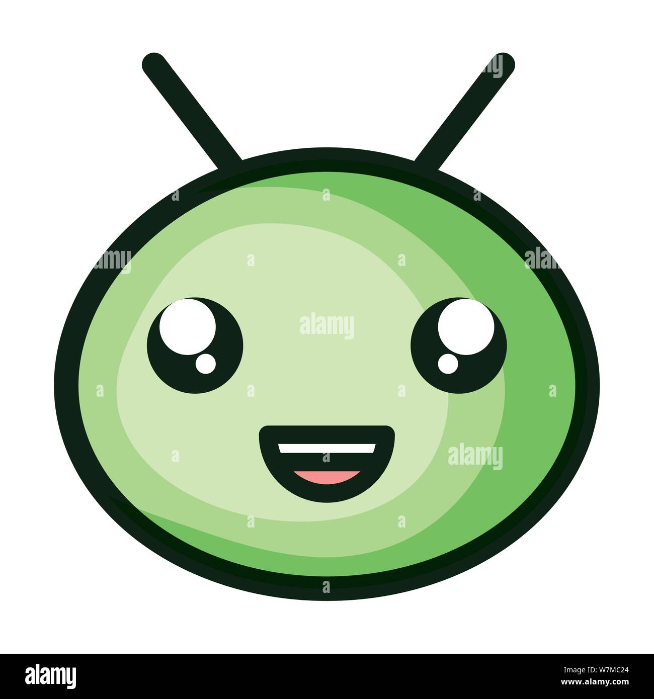 cute little worm head kawaii character vector illustration design Stock ...