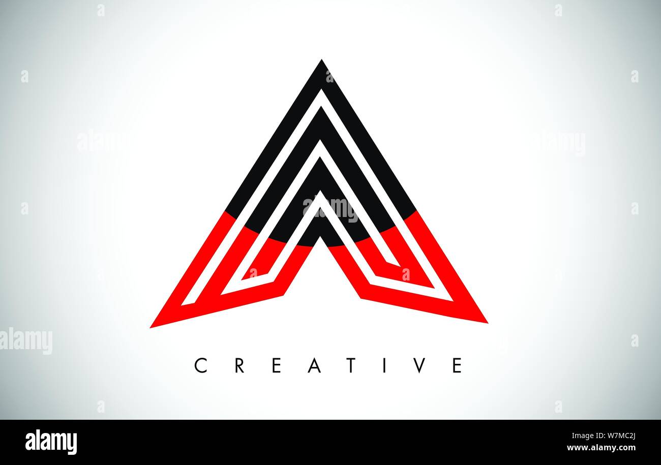 A Letter Red and Black Design Logo. Letter A Icon Logo with Monogram ...