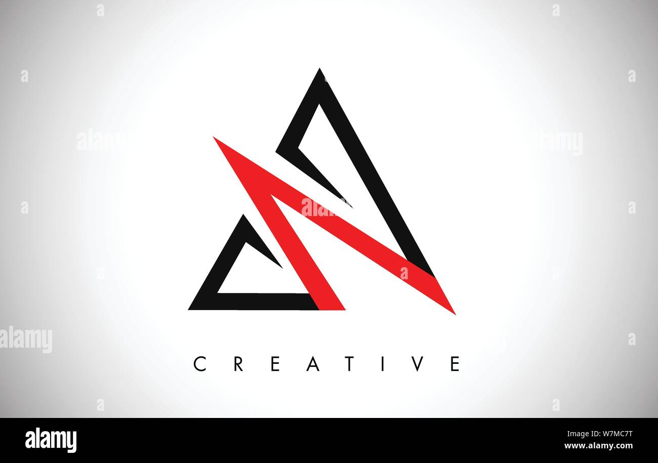 A Letter Red and Black Design Logo. Letter A Icon Logo with Monogram ...