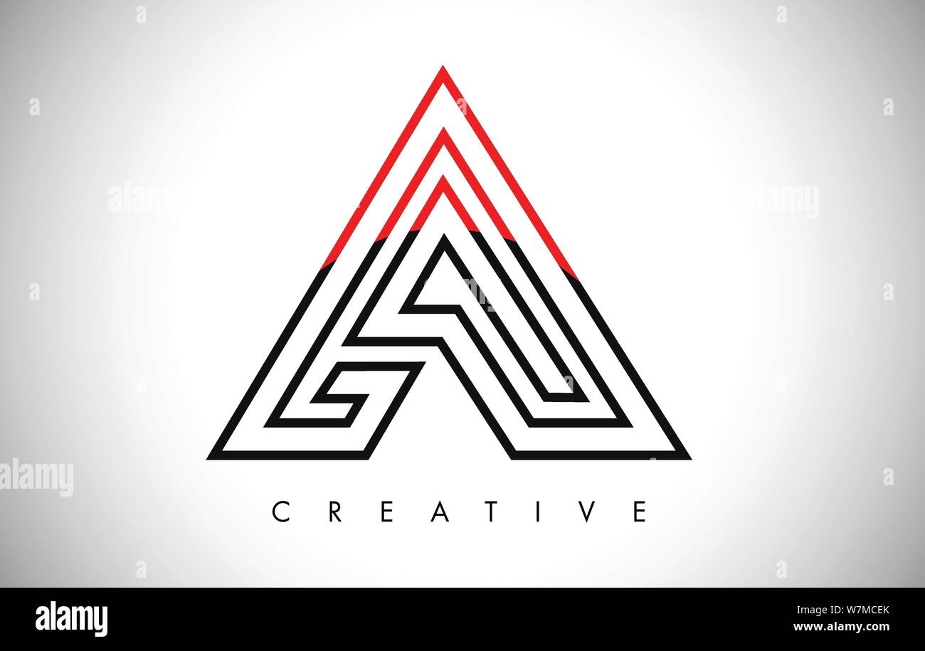 A Letter Red and Black Design Logo. Letter A Icon Logo with Monogram ...