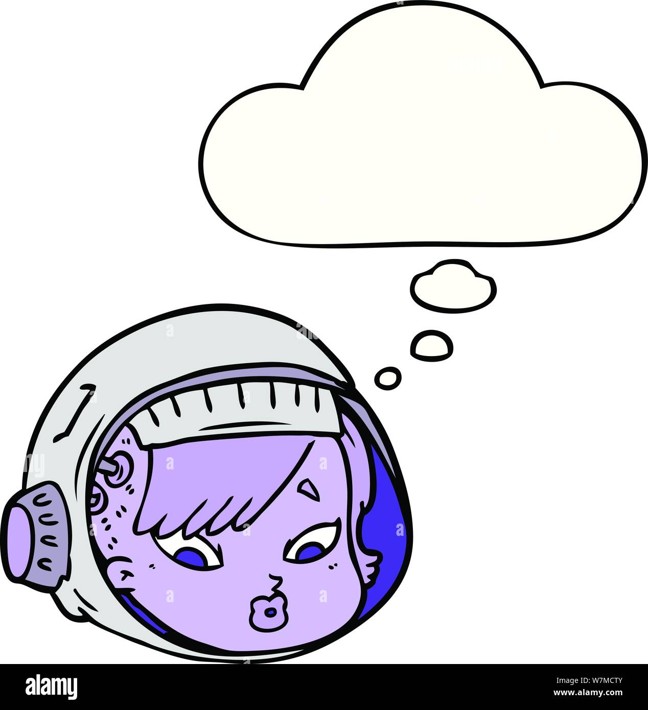 cartoon astronaut face with thought bubble Stock Vector Image & Art - Alamy