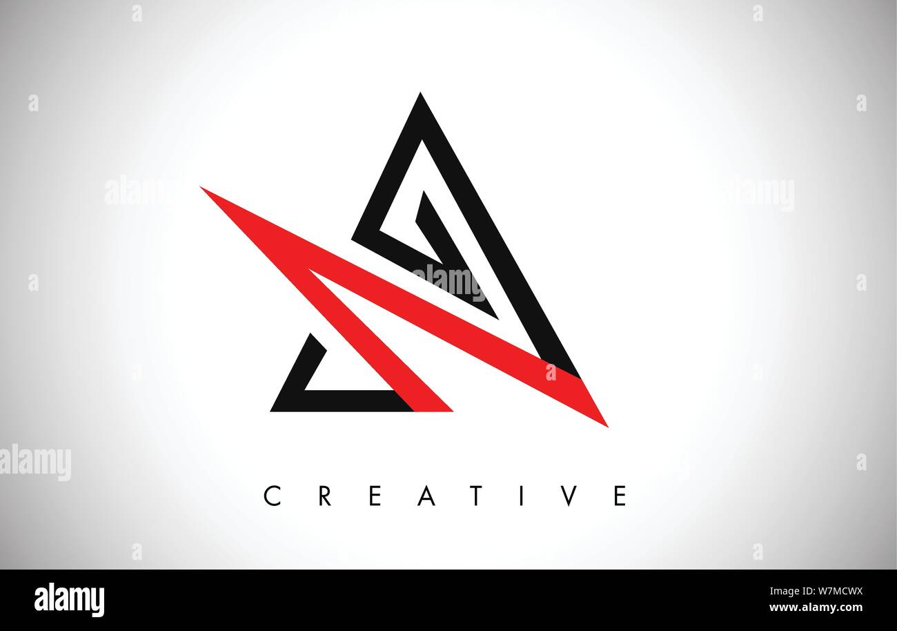 A Letter Red and Black Design Logo. Letter A Icon Logo with Monogram ...