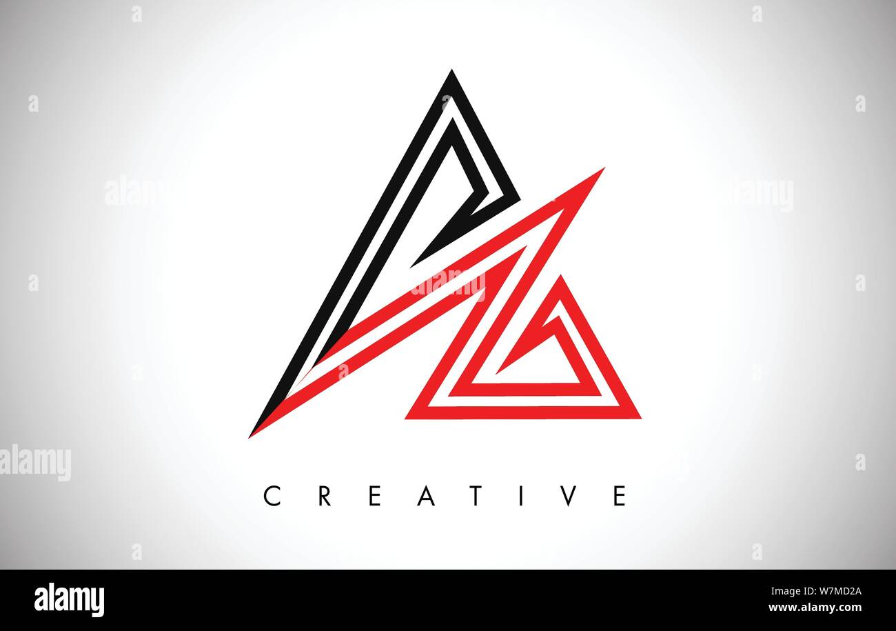 A Letter Red and Black Design Logo. Letter A Icon Logo with Monogram ...