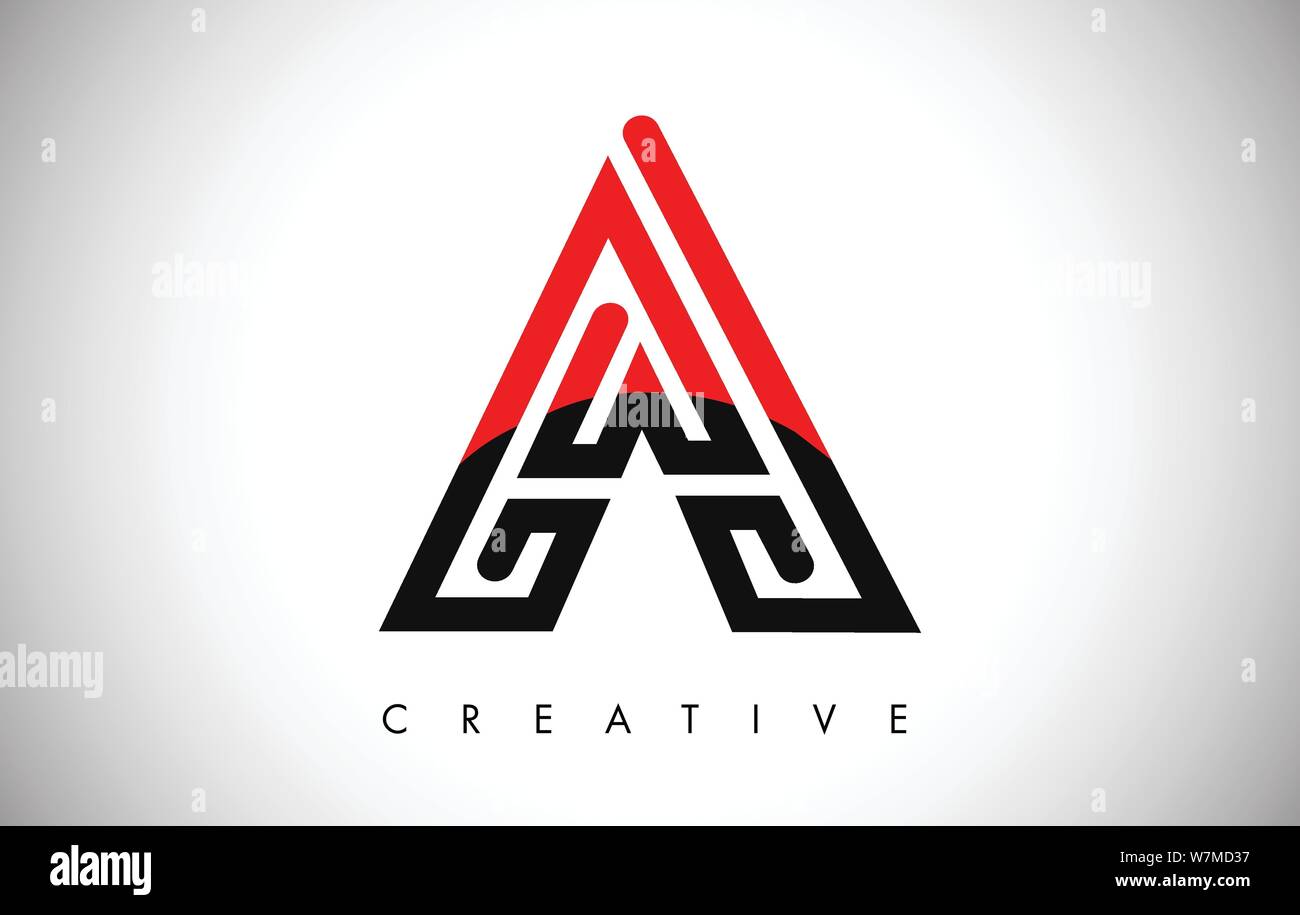 A Letter Red and Black Design Logo. Letter A Icon Logo with Monogram ...
