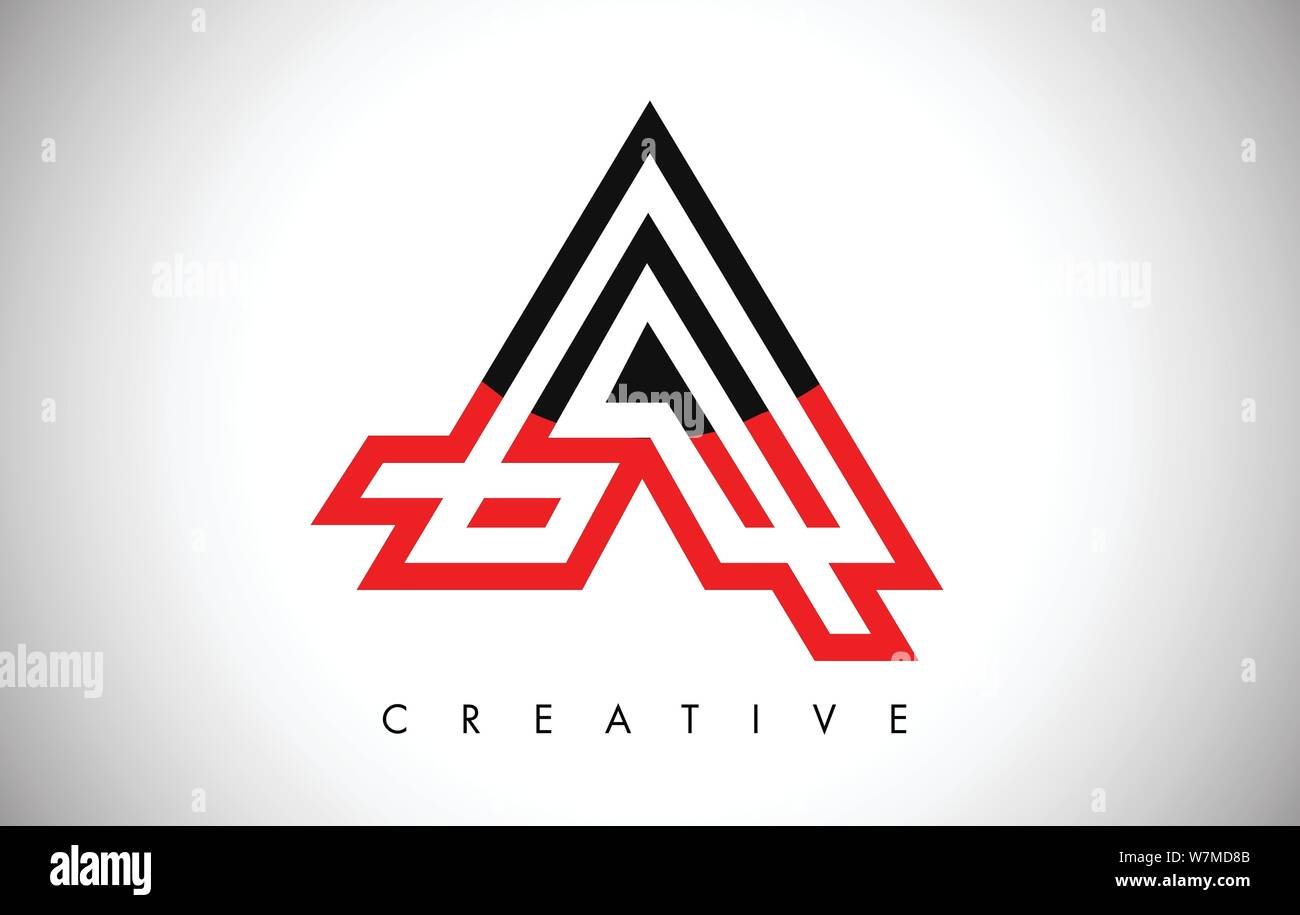 A Letter Red and Black Design Logo. Letter A Icon Logo with Monogram ...