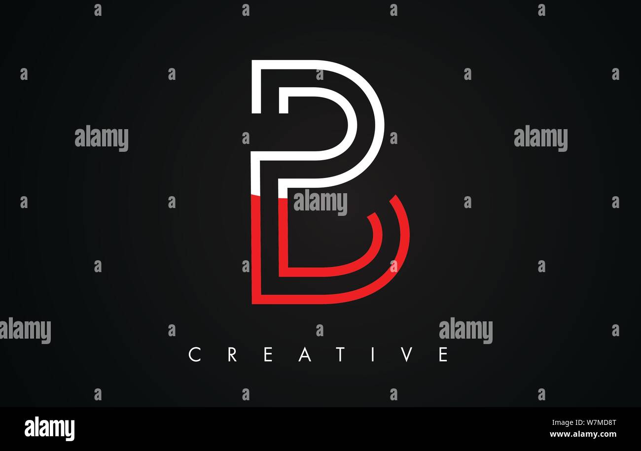 B Red and Black Letter Modern Trendy Design Logo. Letter B Icon Logo ...