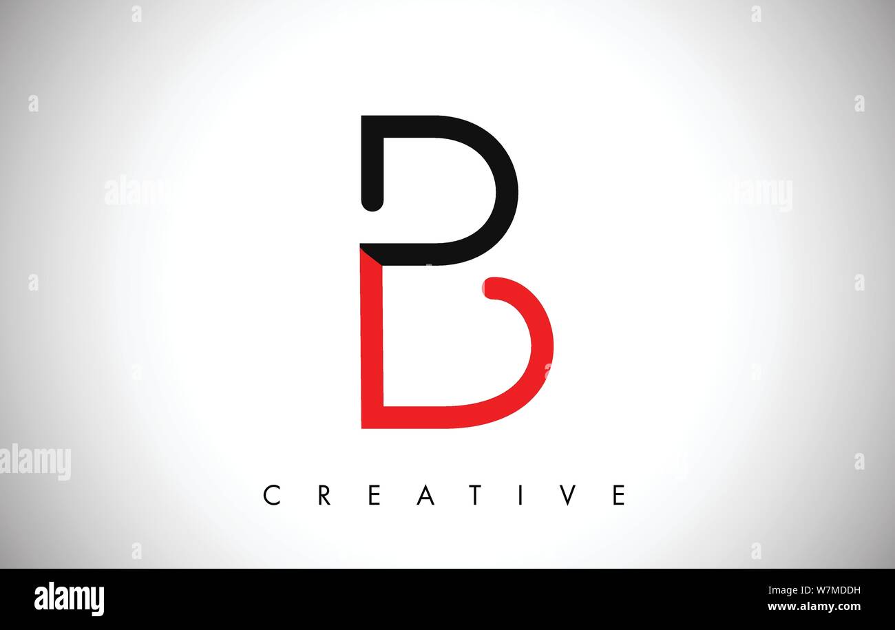 B red black Letter Modern Trendy Design Logo. Letter B Icon Logo with ...
