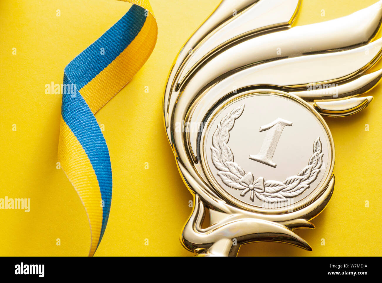 Gold Victory medal for the 1st placed winner of a championship or ...