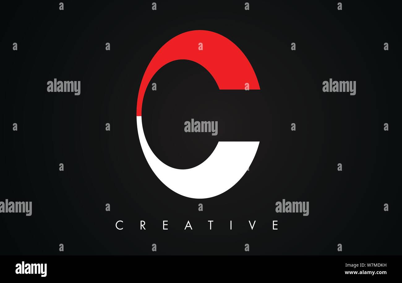 C Red and Black Letter Modern Trendy Design Logo. Letter C Icon Logo ...