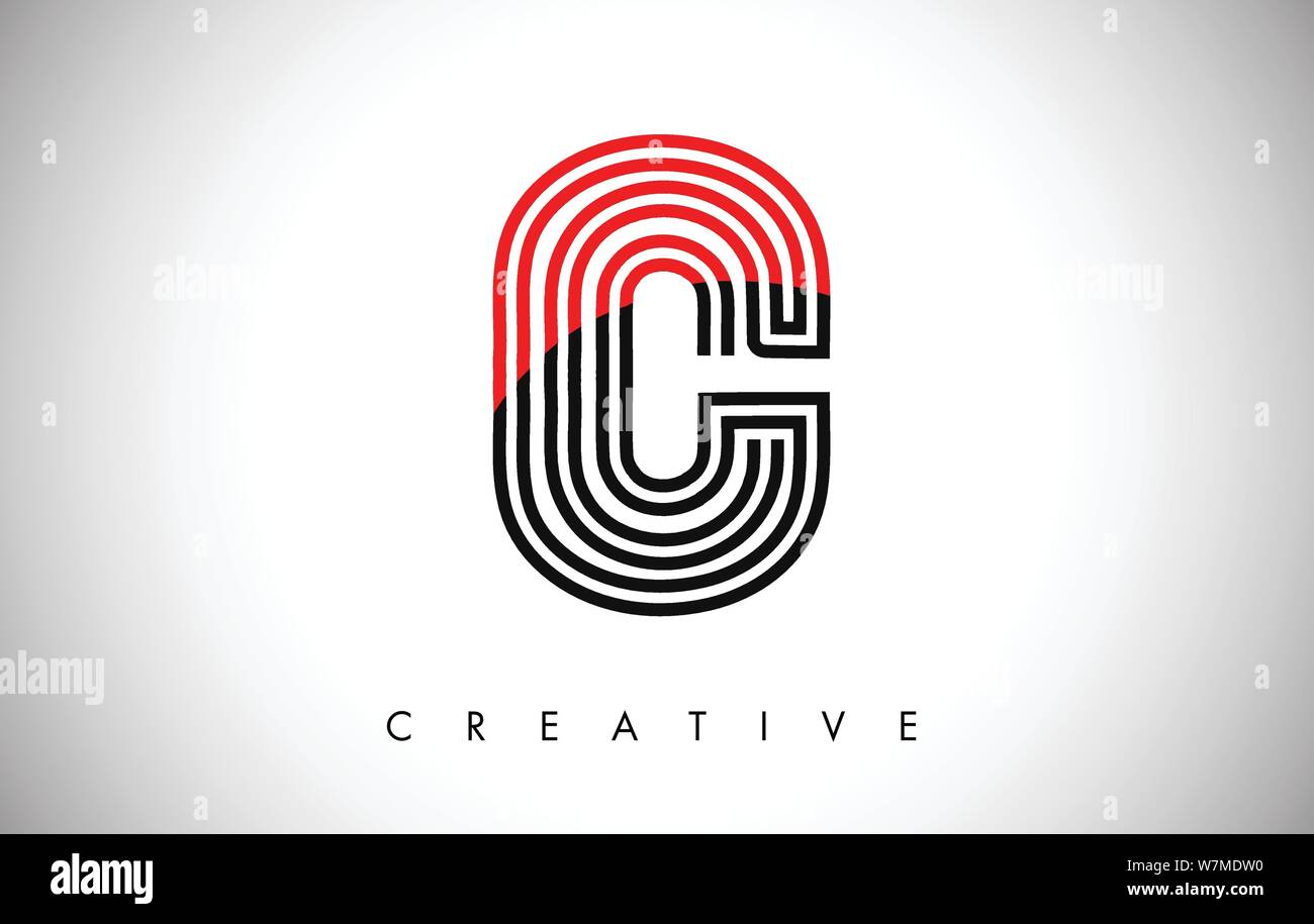 C Red and Black Letter Modern Trendy Design Logo. Letter C Icon Logo ...