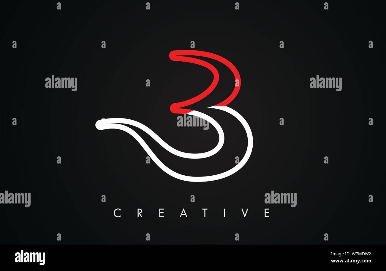 B Red and Black Letter Modern Trendy Design Logo. Letter B Icon Logo ...