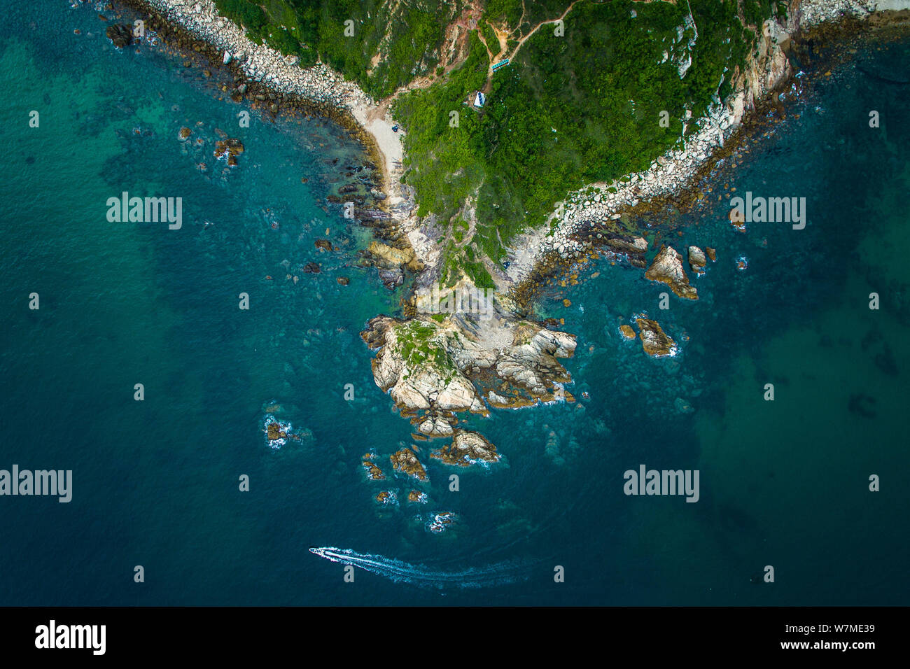 This picture released on 24 July 2017 shows an aerial view of the ...