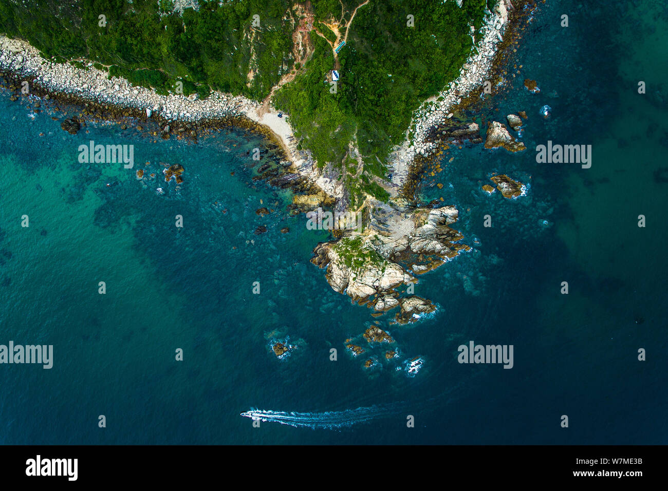 This picture released on 24 July 2017 shows an aerial view of the ...