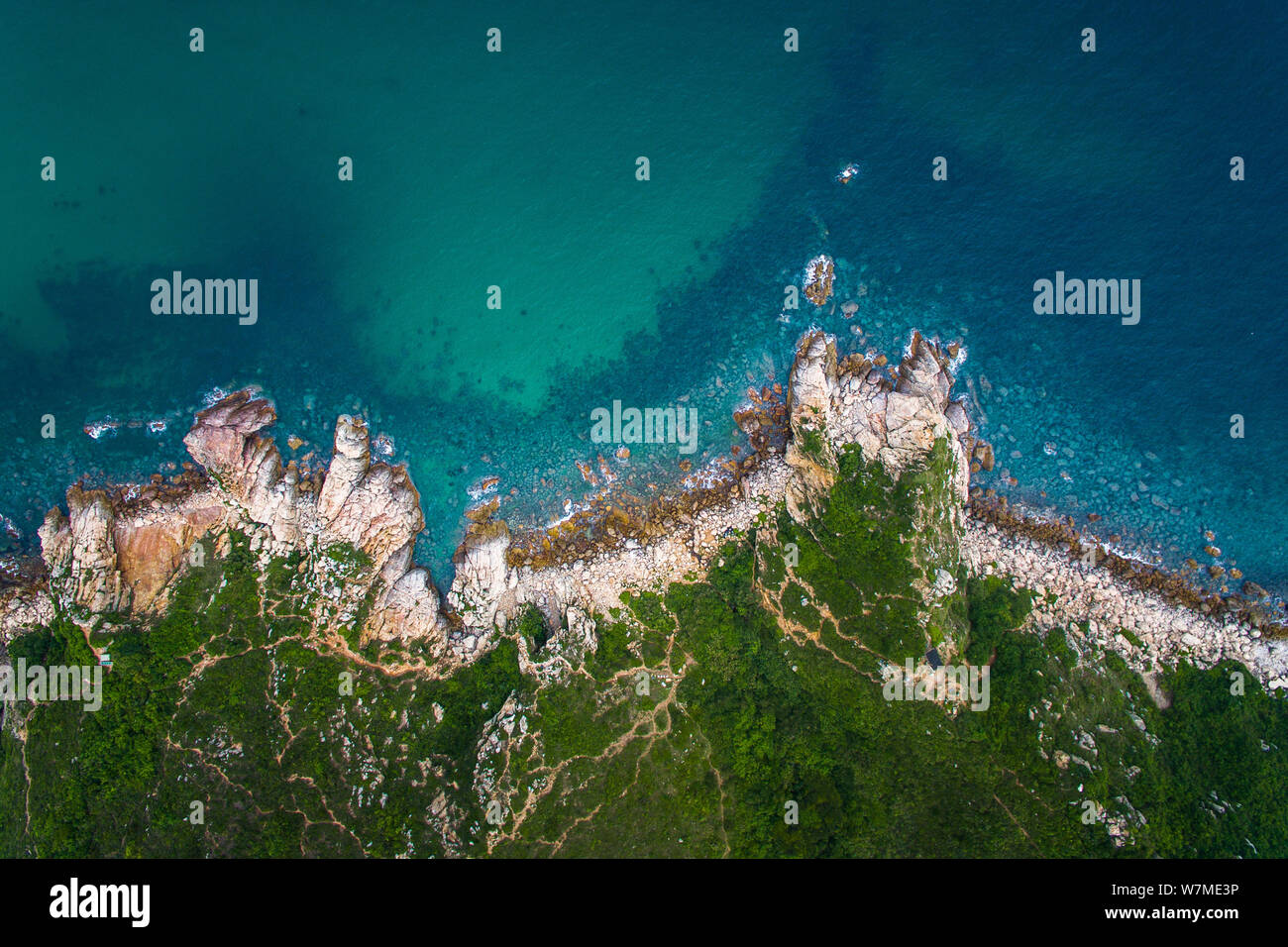 This picture released on 24 July 2017 shows an aerial view of the ...