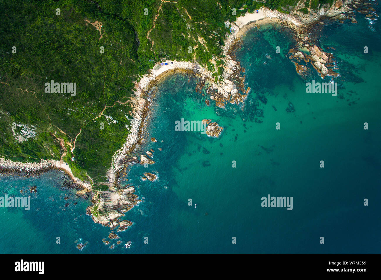 This picture released on 24 July 2017 shows an aerial view of the ...