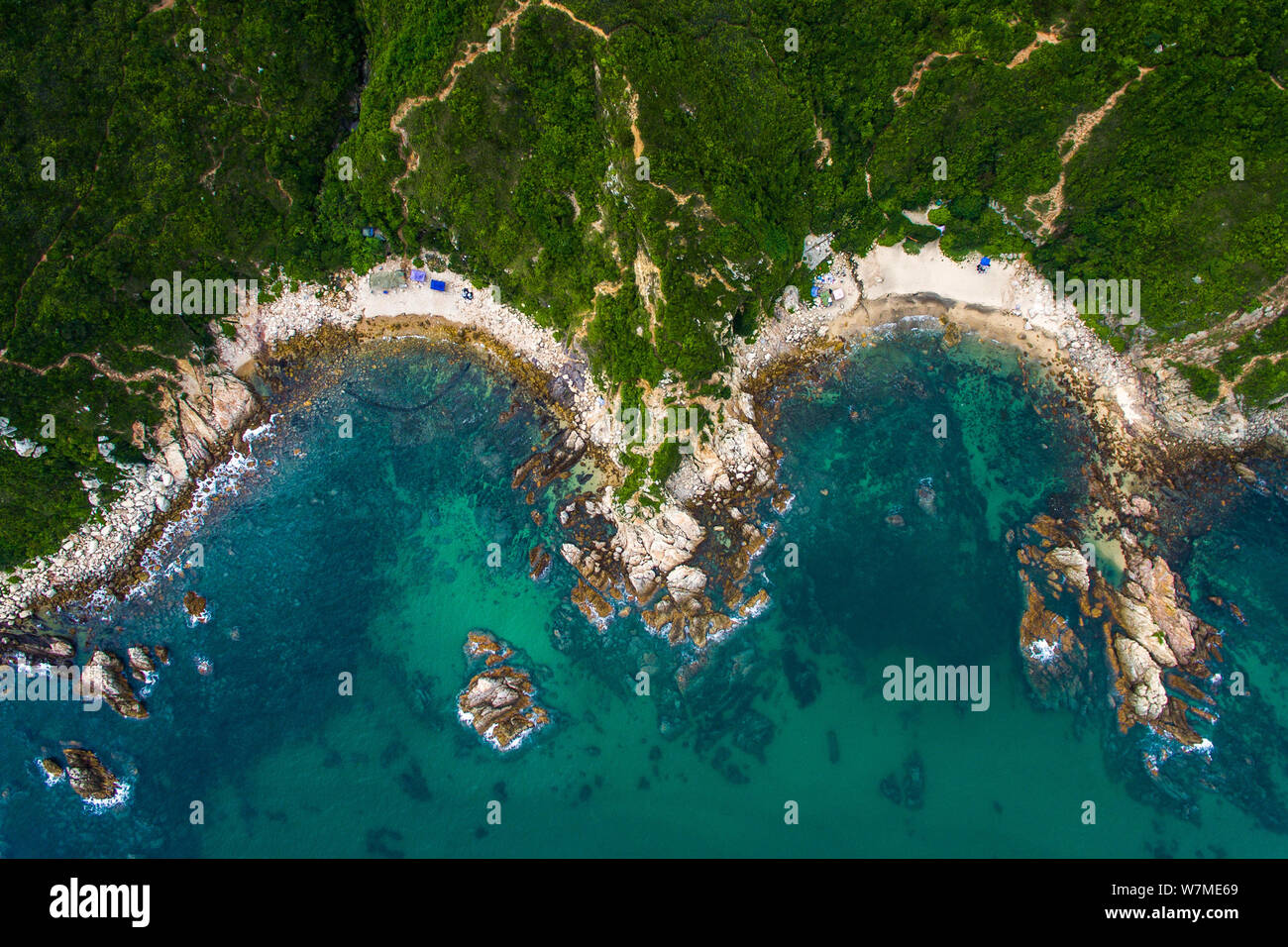 This picture released on 24 July 2017 shows an aerial view of the ...