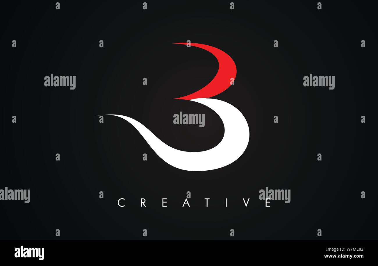 B Red and Black Letter Modern Trendy Design Logo. Letter B Icon Logo ...