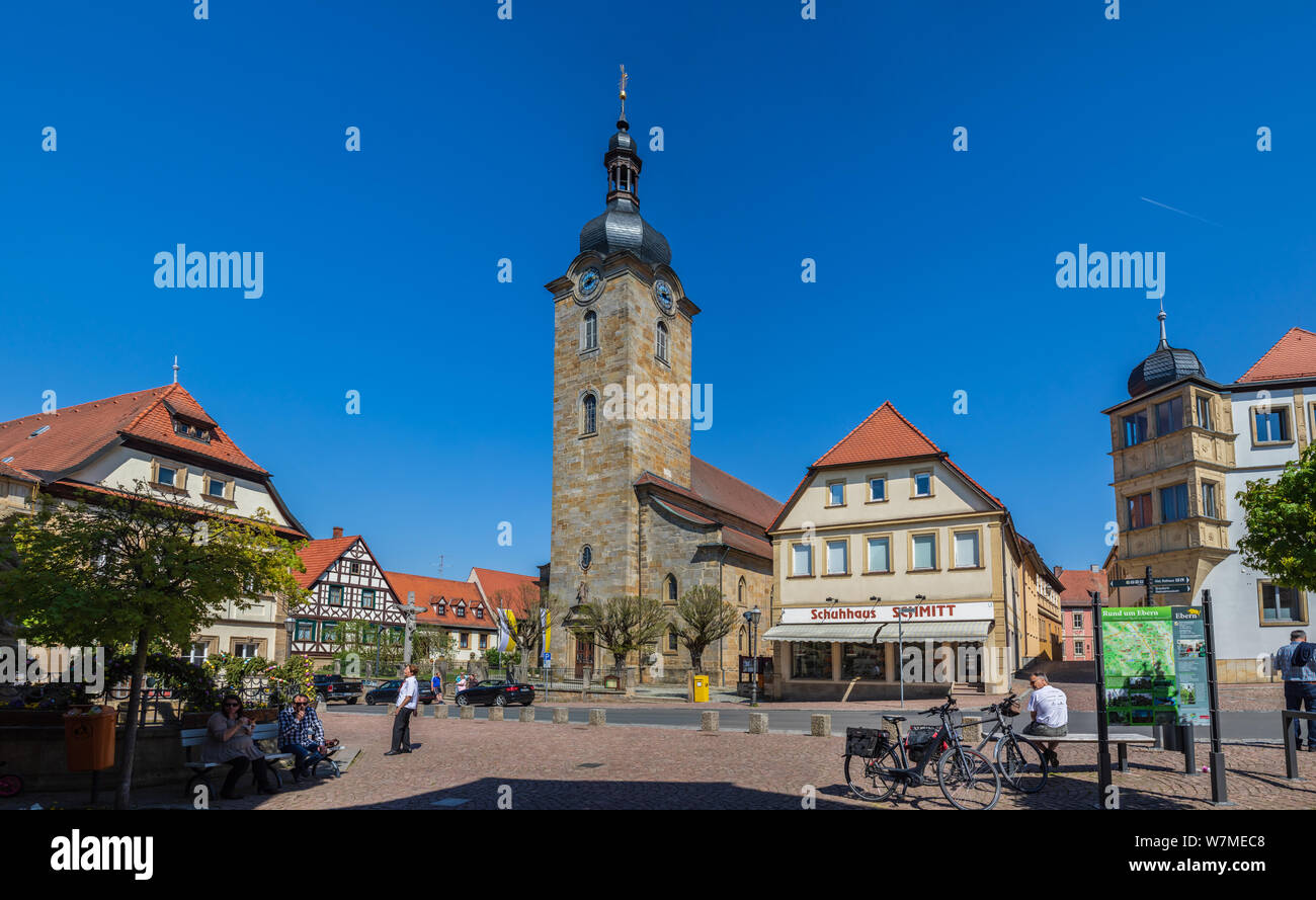HASSBERGE, GERMANY - CIRCA APRIL, 2019: Townscape of Ebern in Hassberge ...