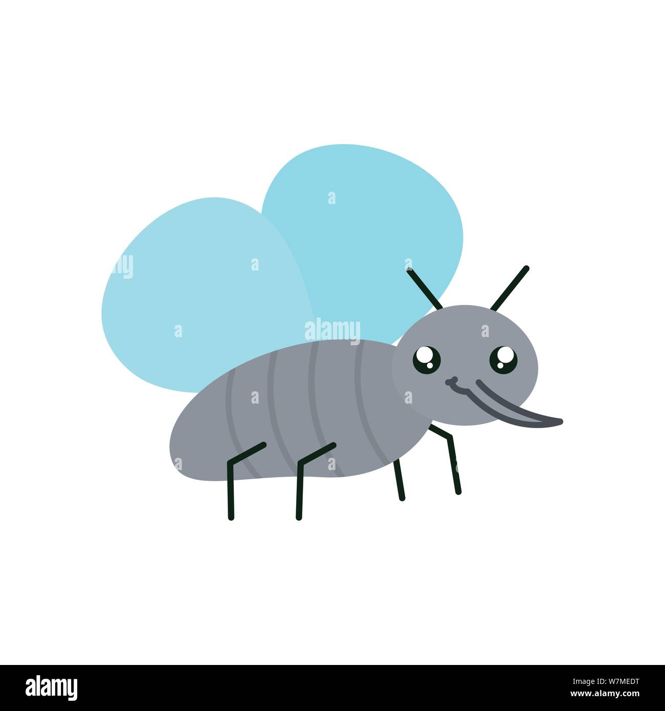 cute fly insect kawaii character vector illustration design Stock ...