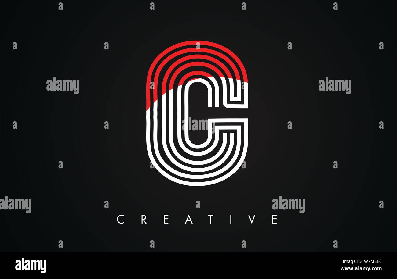 C Red and Black Letter Modern Trendy Design Logo. Letter C Icon Logo ...