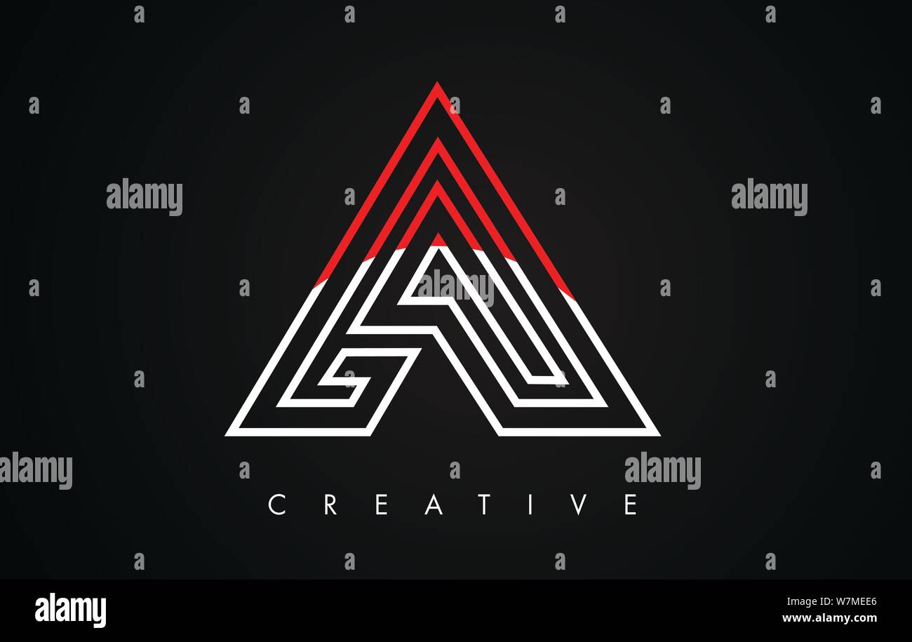 A Letter Red and Black Design Logo. Letter A Icon Logo with Monogram ...