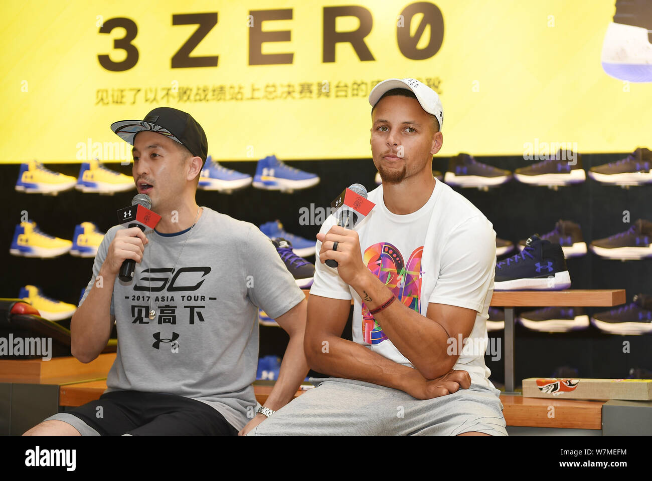 NBA star Stephen Curry of Golden State Warriors attends a fan meeting ...