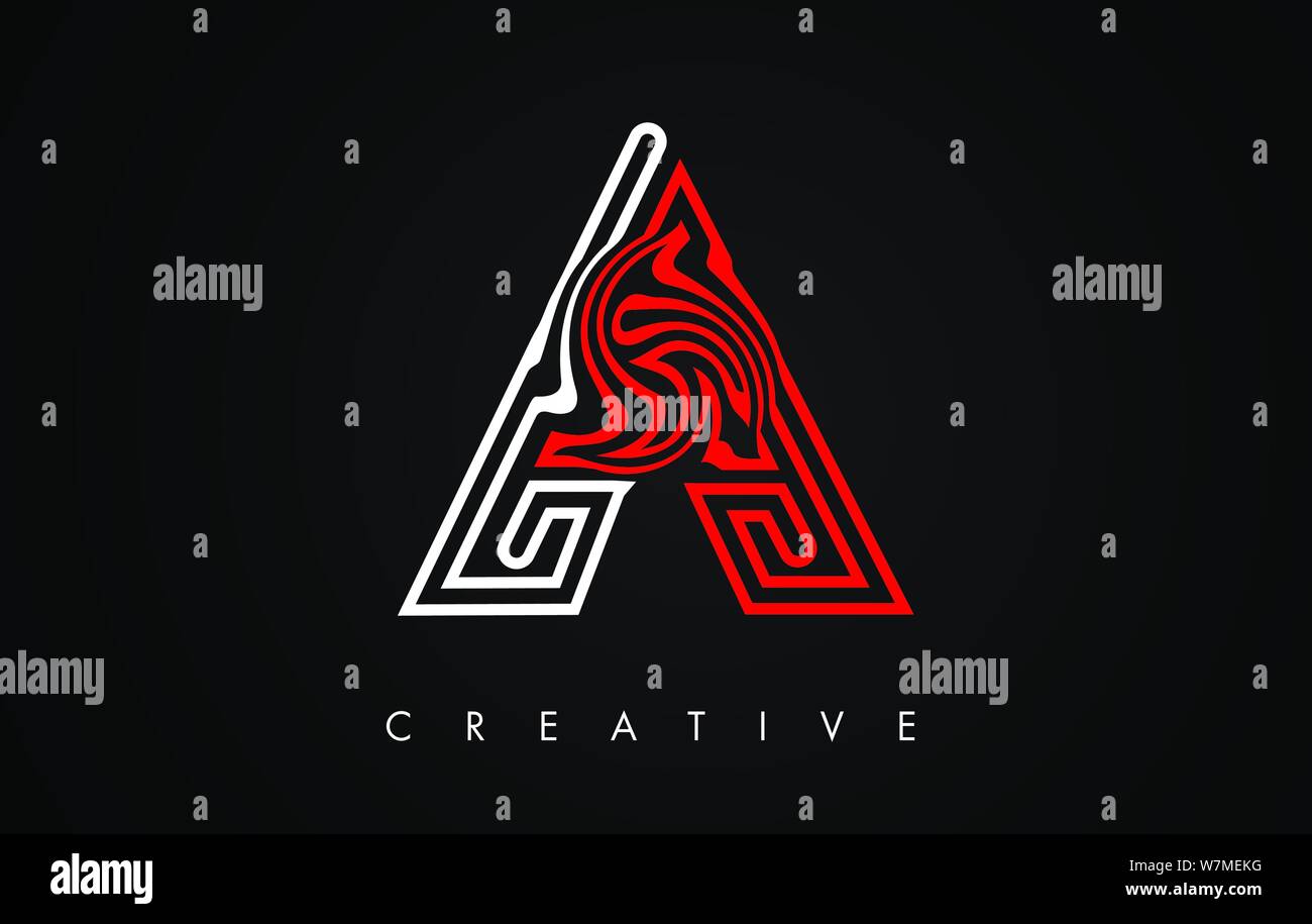 A Letter Red and Black Design Logo. Letter A Icon Logo with Monogram ...