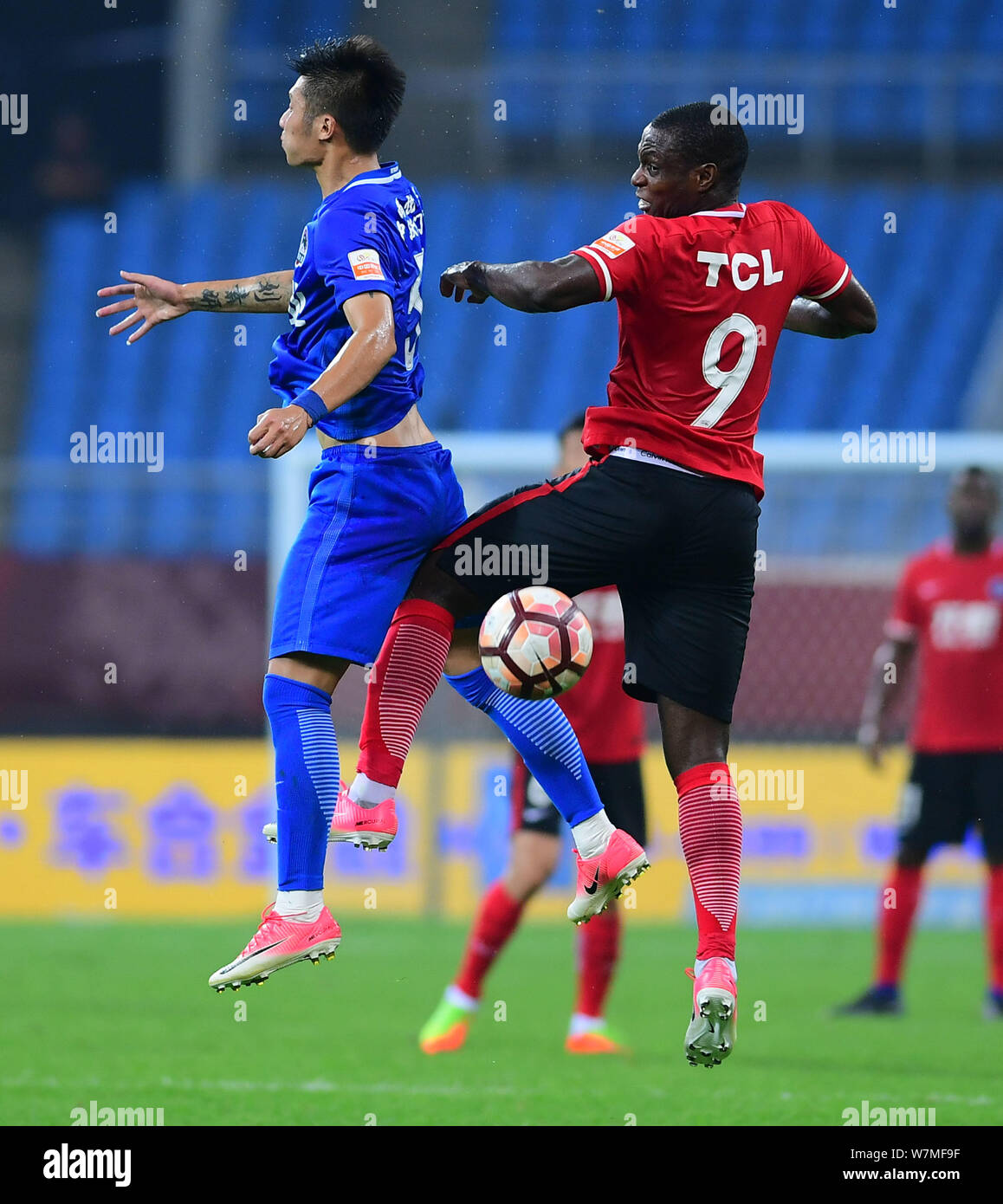 Nigerian football player Anthony Ujah, right, of Liaoning Whowin ...