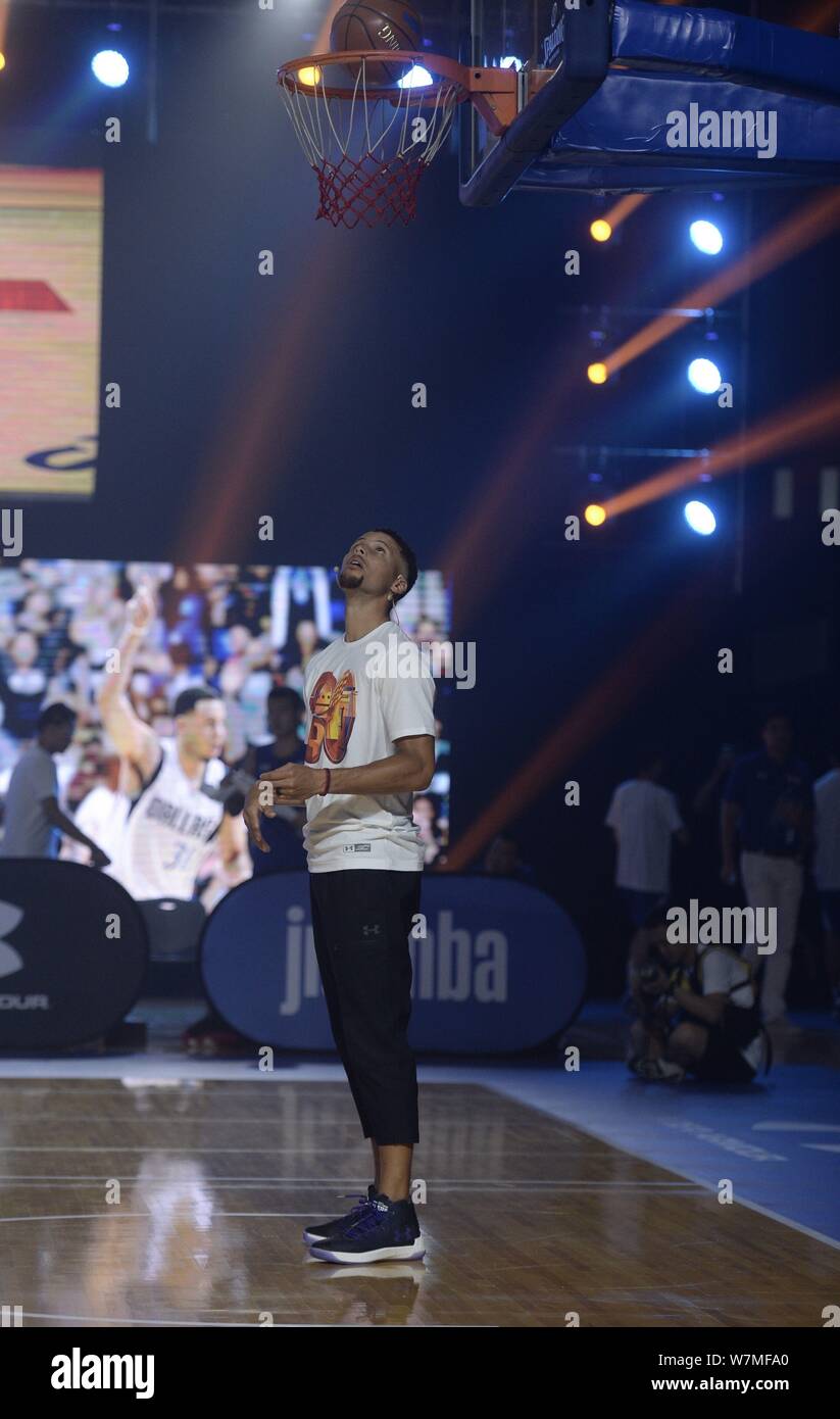 NBA star Stephen Curry of Golden State Warriors attends a fan meeting ...